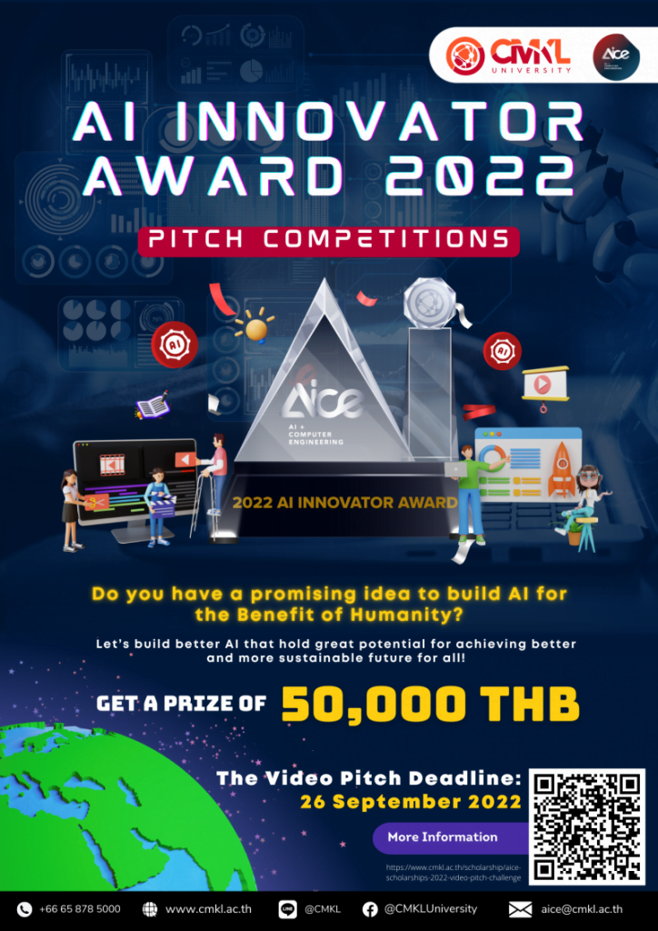 AI Innovator Award 2022 Pitch Competitions by CMKL University is Open ...