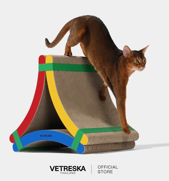 แมวฟินแน่! ที่ลับเล็บแผ่นกระดาษลูกฟูก VETRESKA Chroma Cat Scratcher ...