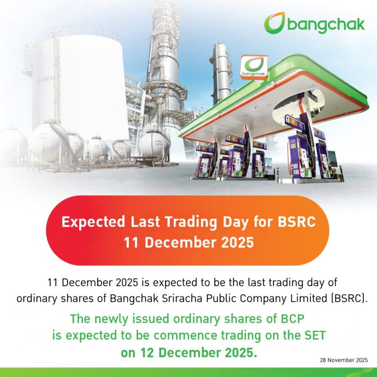 Bangchak Announces Completion of BSRC Share Repurchase Program Prepares ...